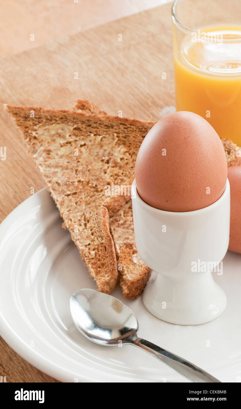 Boiled egg and toast Stock Photo - Alamy