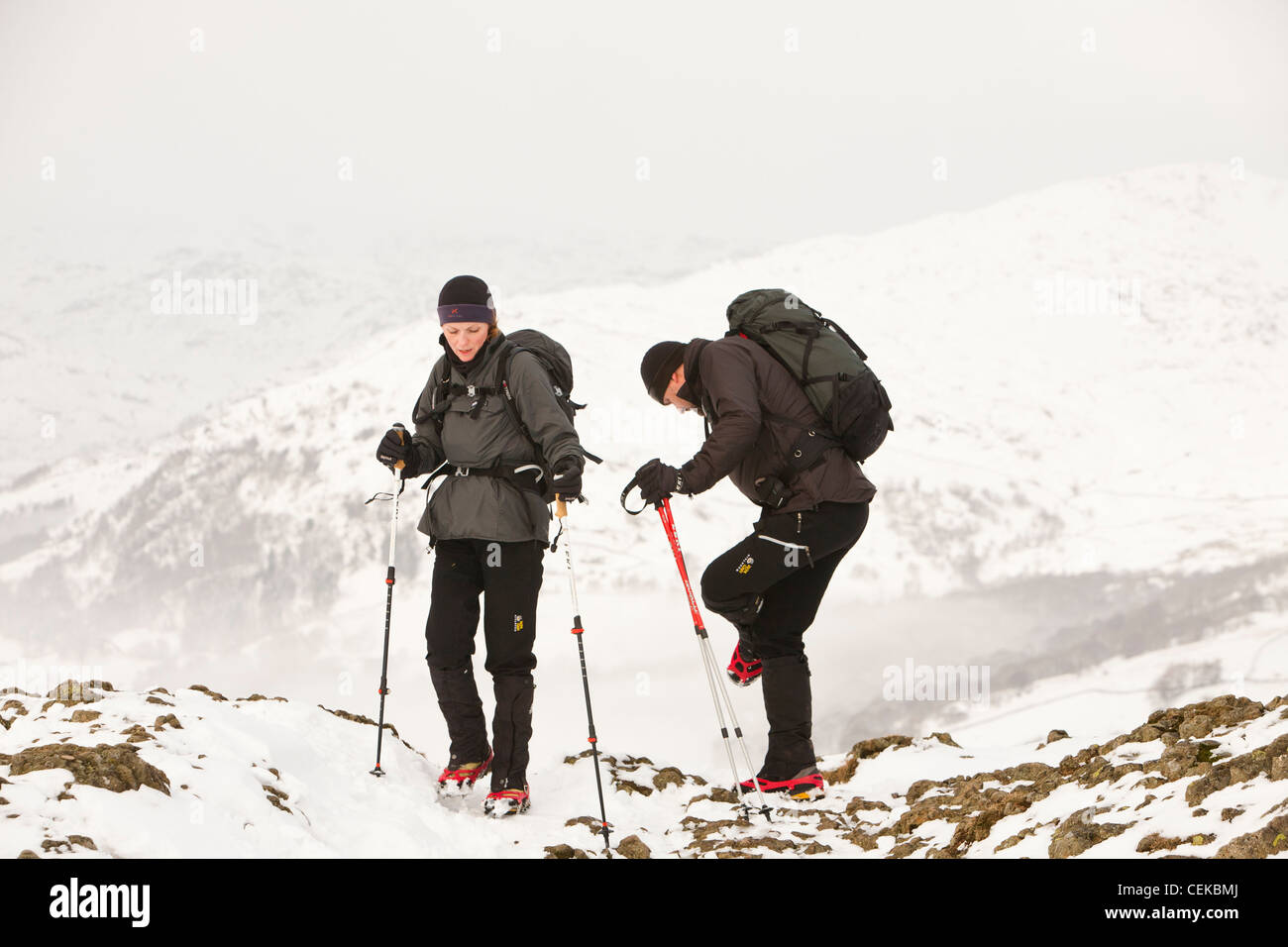 Ambleside winter walker snow hi-res stock photography and images - Alamy