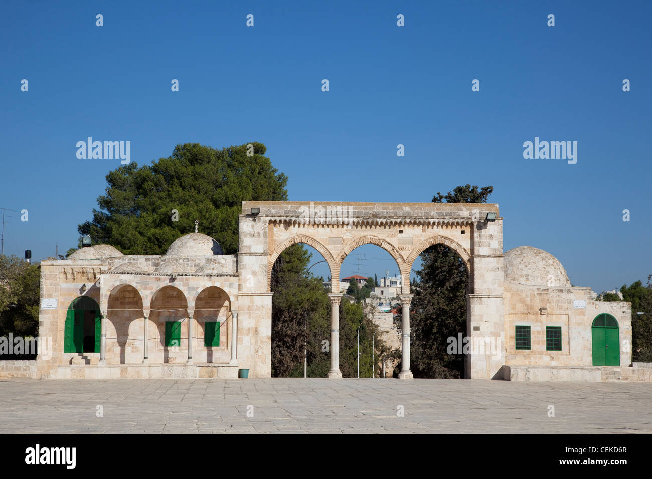 This arcade on Temple Mount built in Mamluk period in 1321 three arches ...