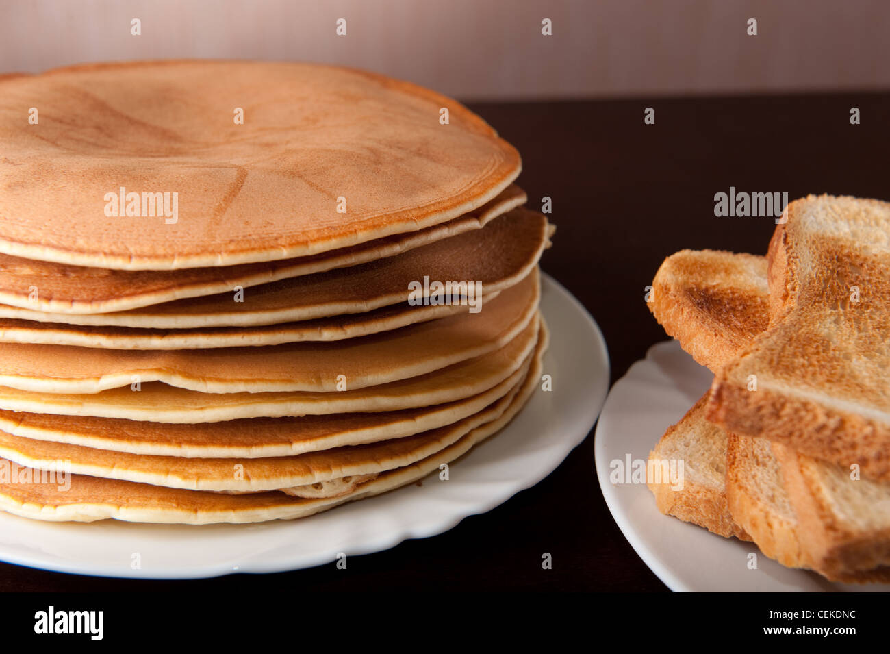 Stack of American pancakes on the table Stock Photo - Alamy