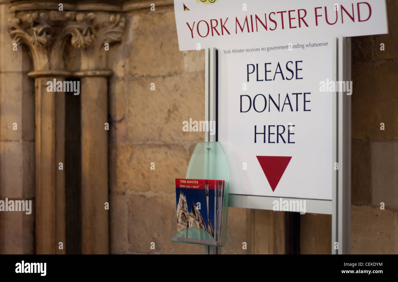 York minister fund donation box, tourist guide and leaflet for York ...