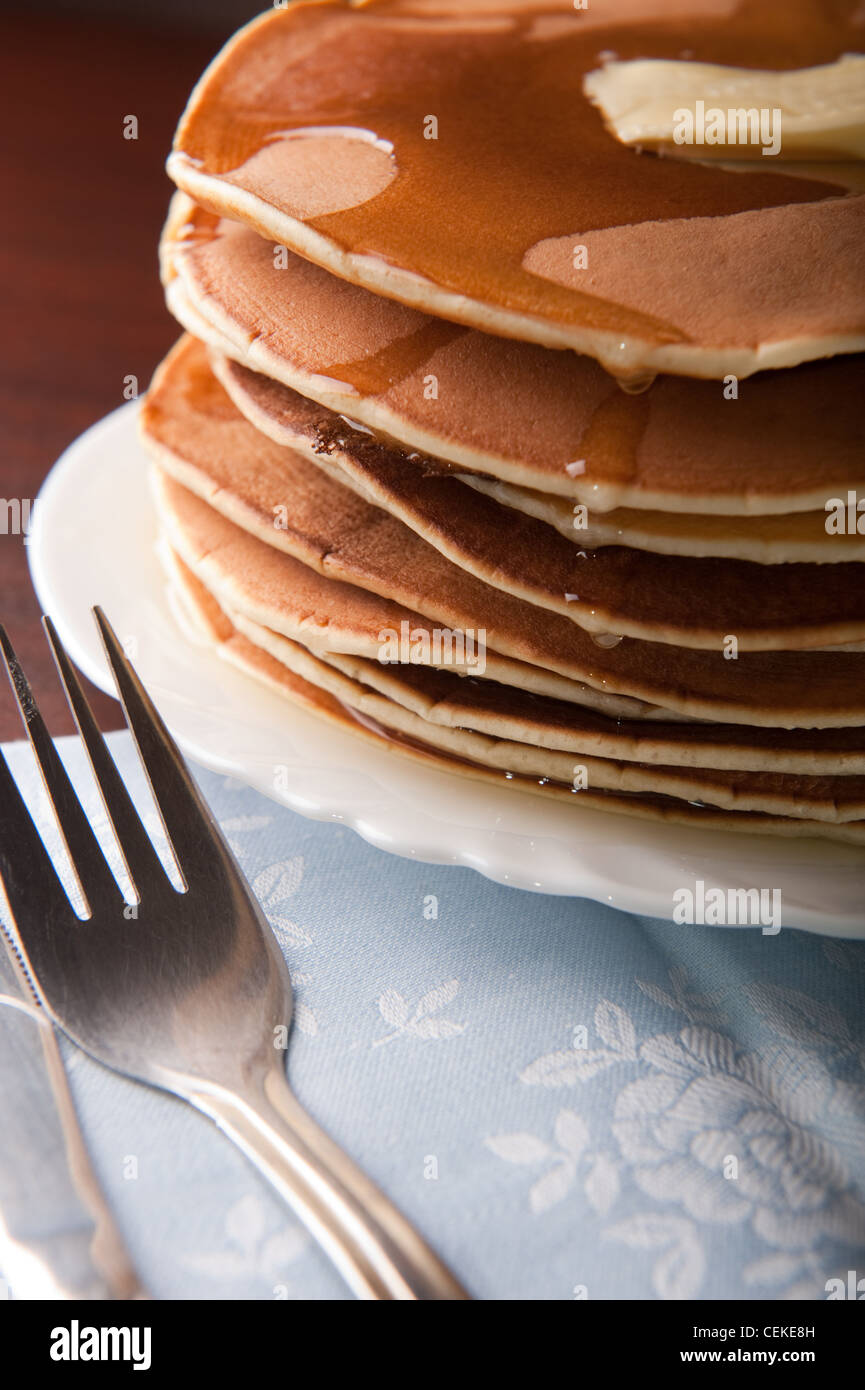 Stack of American pancakes on the table Stock Photo - Alamy