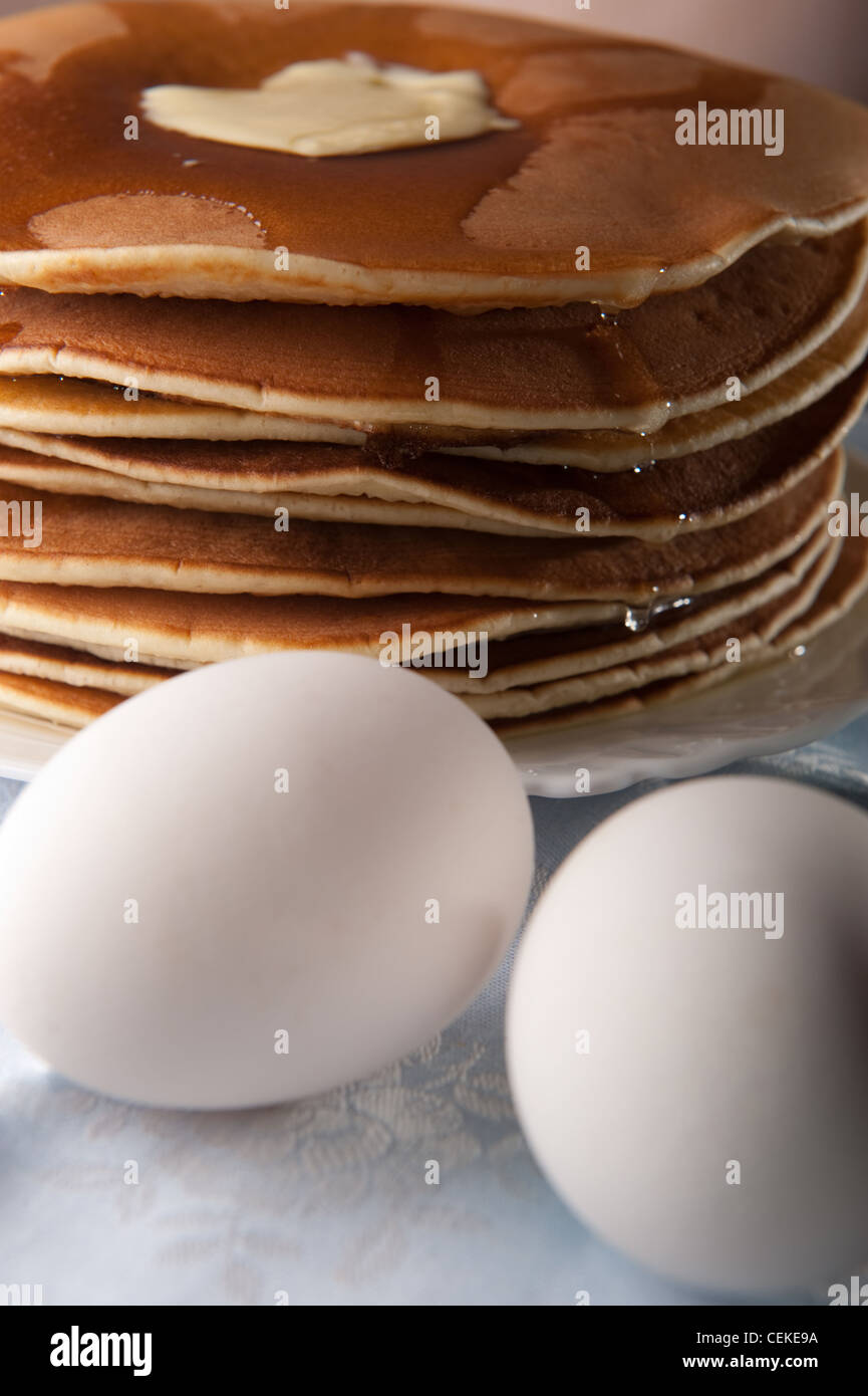 Stack of American pancakes on the table Stock Photo - Alamy
