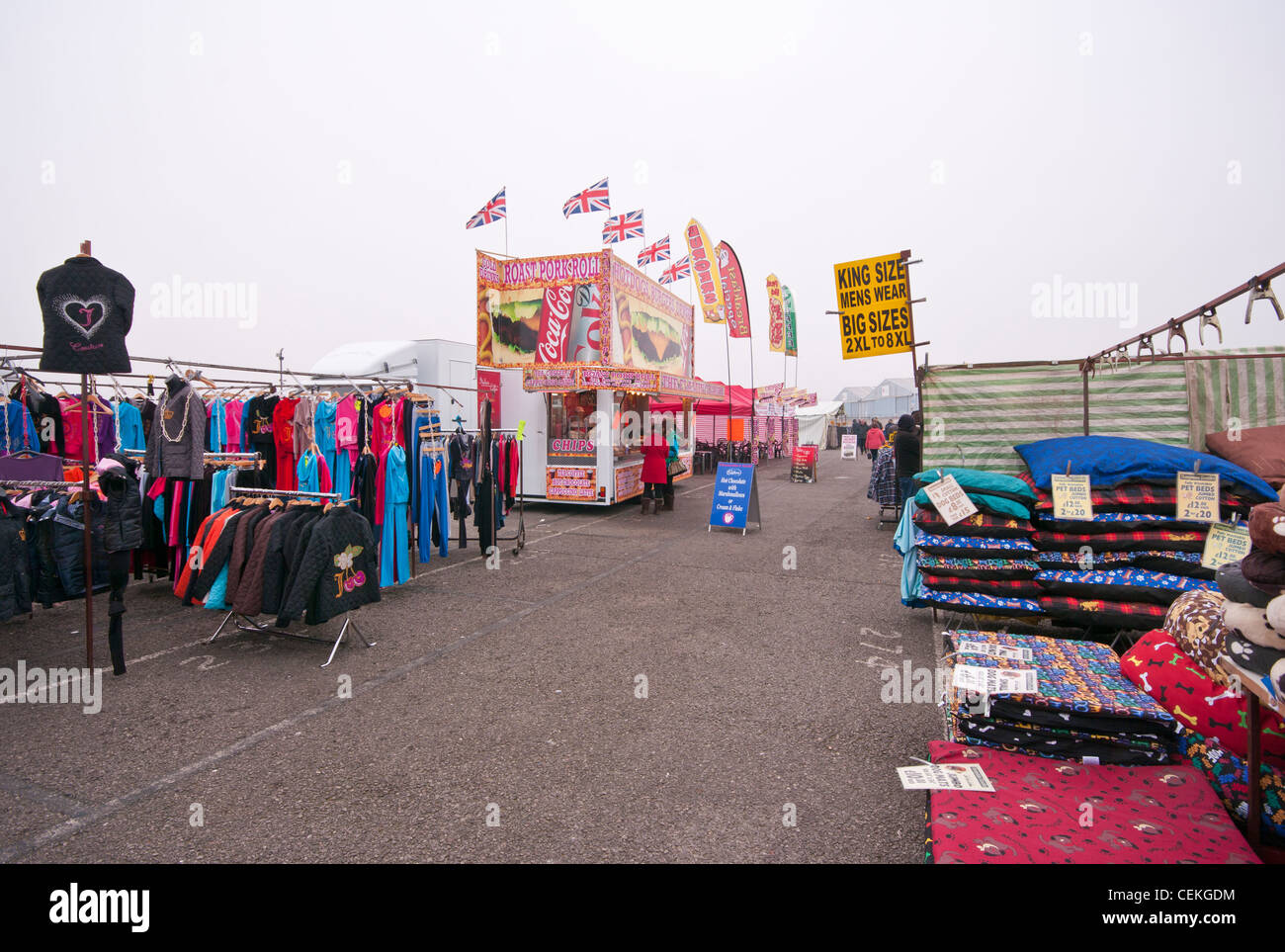Blackbushe Sunday Market Stalls Camberley Surrey UK Stock Photo - Alamy