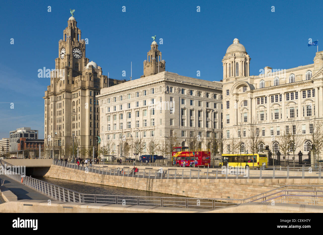 Liver, Cunard, and Port Authority, Buildings, Liverpool, England Stock ...