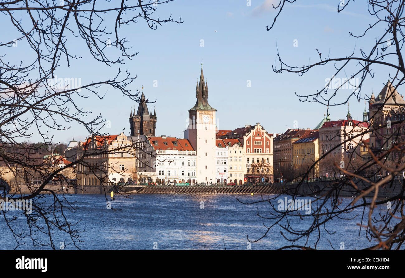 Novotneho Lavka and Charles Bridge (Karlov Most) on Vltava River ...