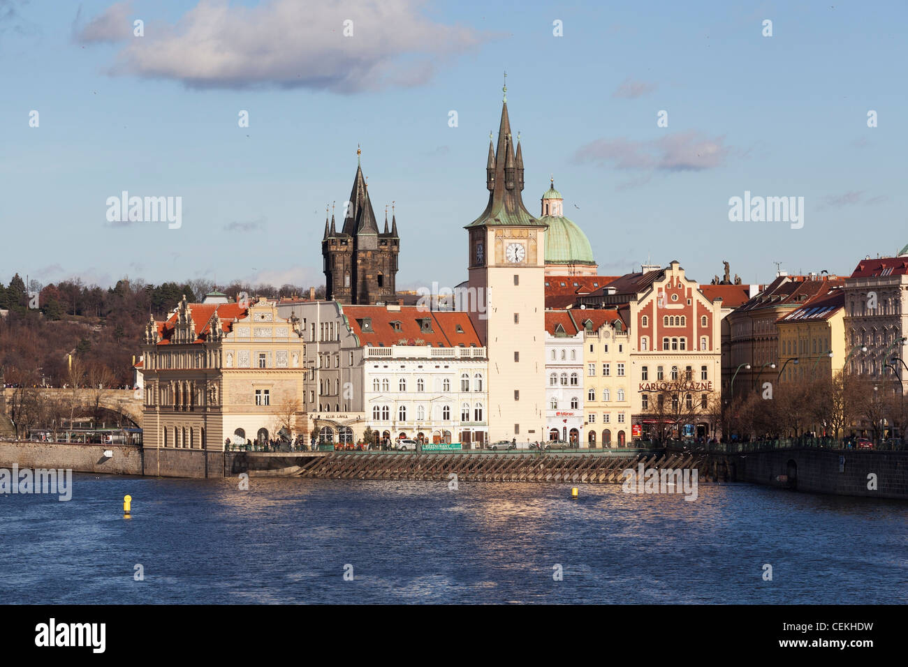 Novotneho Lavka and Charles Bridge (Karlov Most) on Vltava River ...