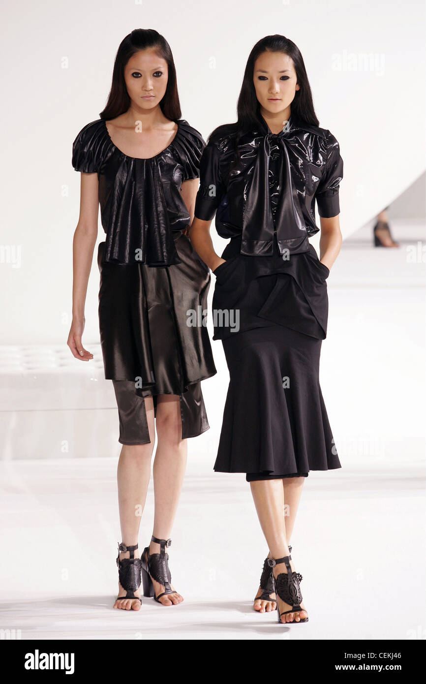 Givenchy Paris Ready to Wear S S Female model (right) long black hair ...