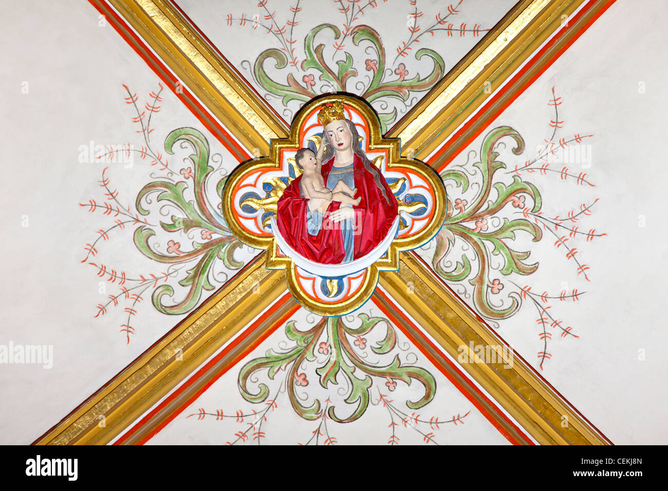 Germany, Cologne, Cologne Cathedral, Font Room, Ribbed Vaulted Ceiling ...