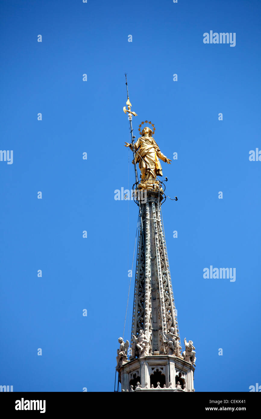 Italy, Milan, Milan Cathedral, Spires, Pinnacles and Statues on Spires ...