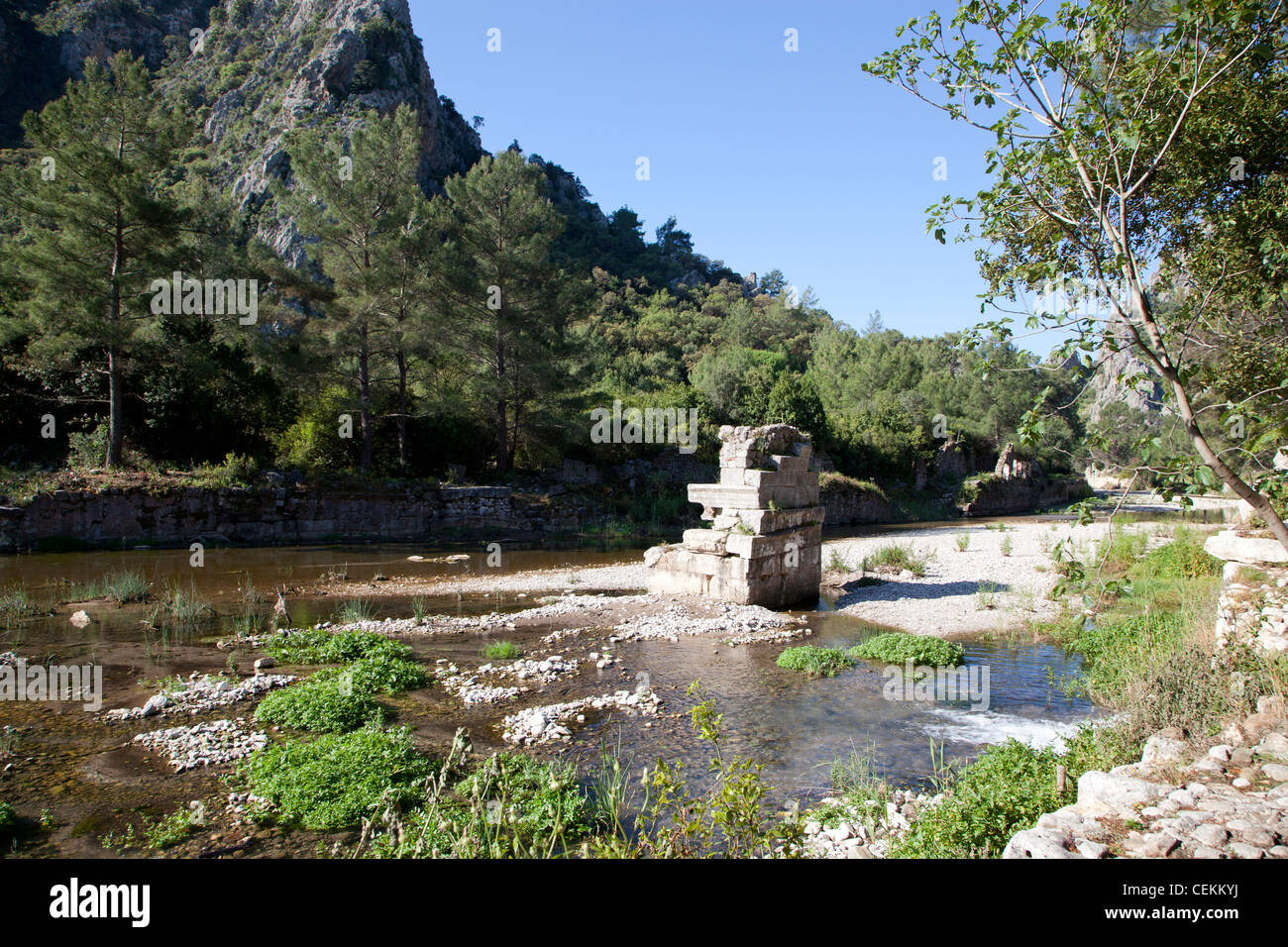 Turkey, Olympus, View of Ruins in the River Stock Photo - Alamy