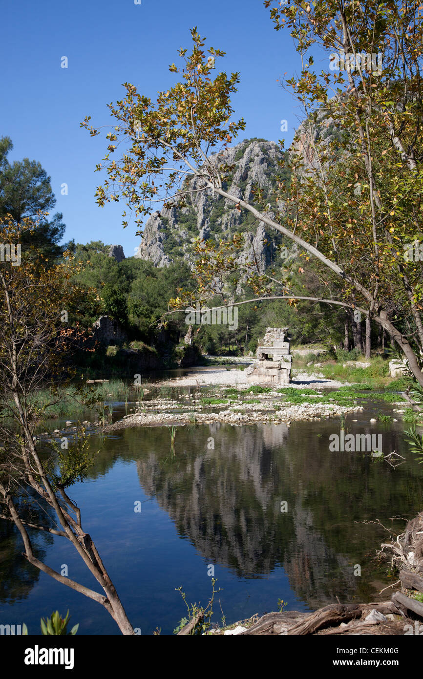 Turkey, Olympus, View of Ruins in the River Stock Photo - Alamy