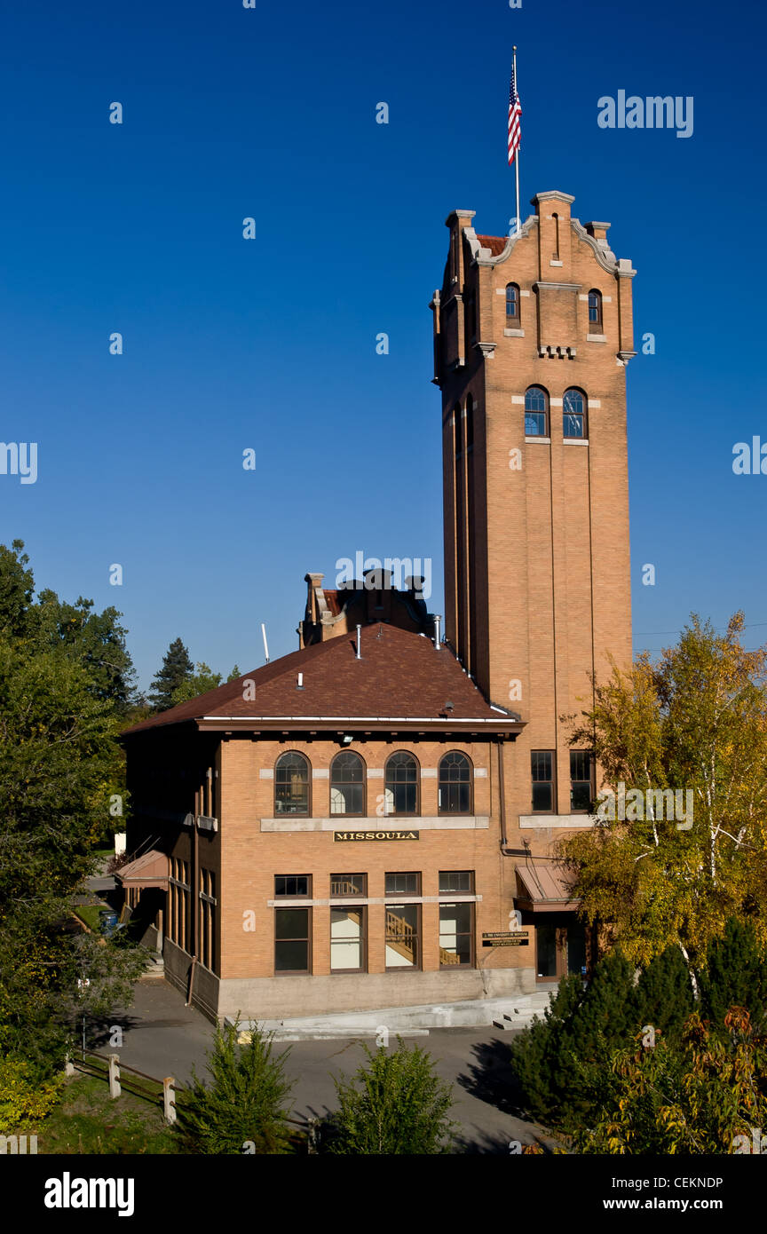 The 1910 Old Milwaukee Train station along the Clark Fork River in ...