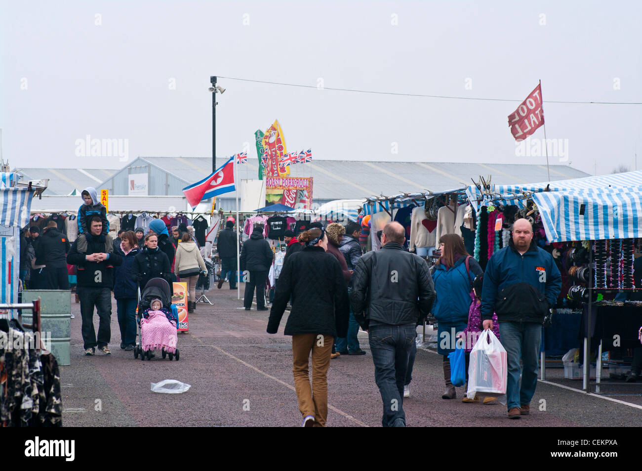 Blackbushe Sunday Market Stalls Camberley Surrey UK Stock Photo - Alamy
