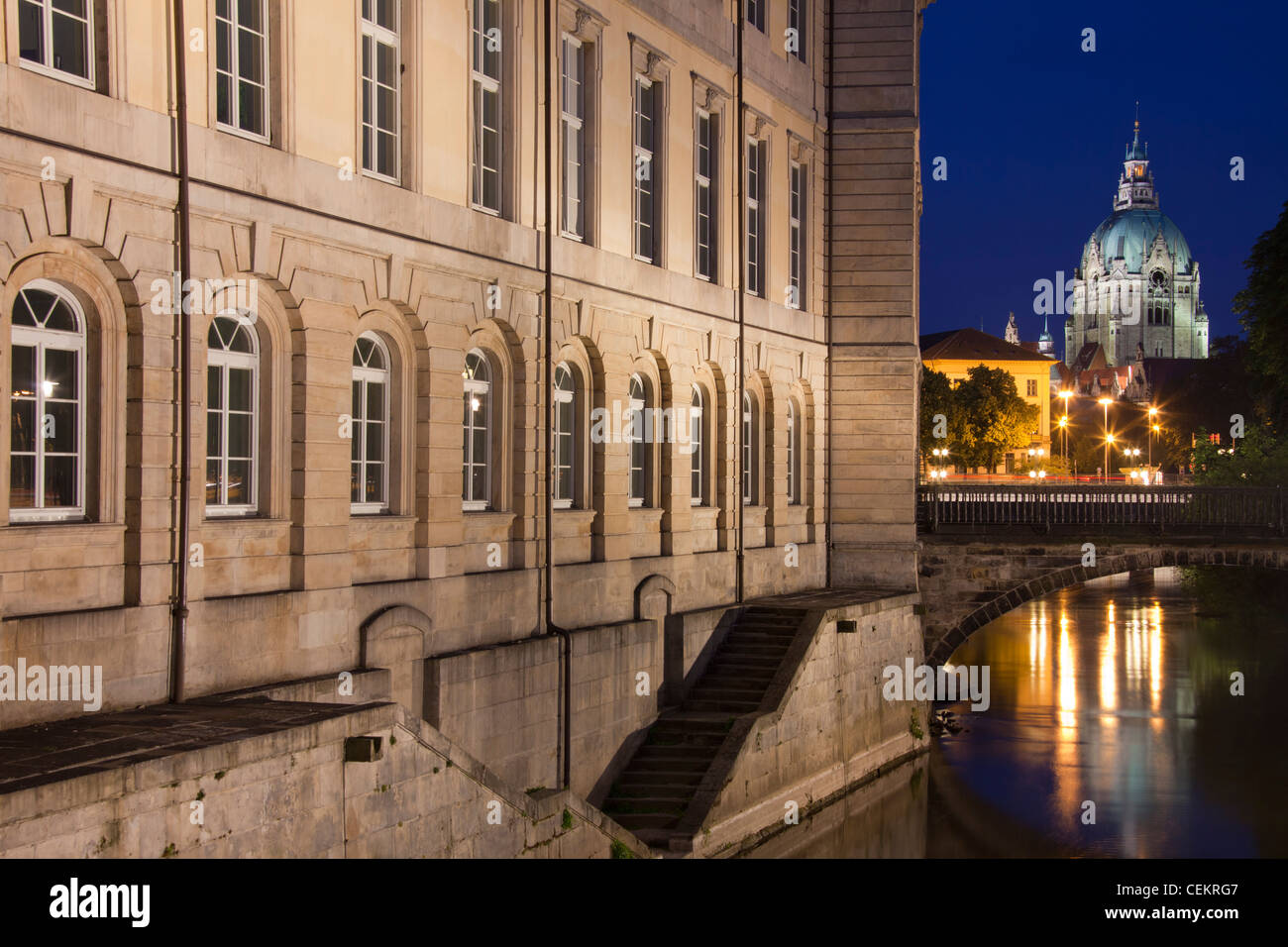 The state parliament in the former Leineschloss castle and the New City ...