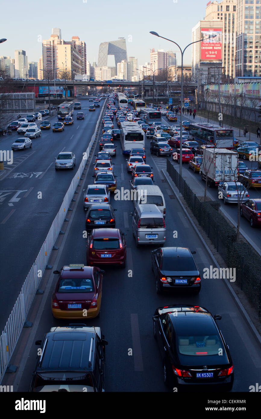 The traffic of Beijing when rush hour Stock Photo - Alamy
