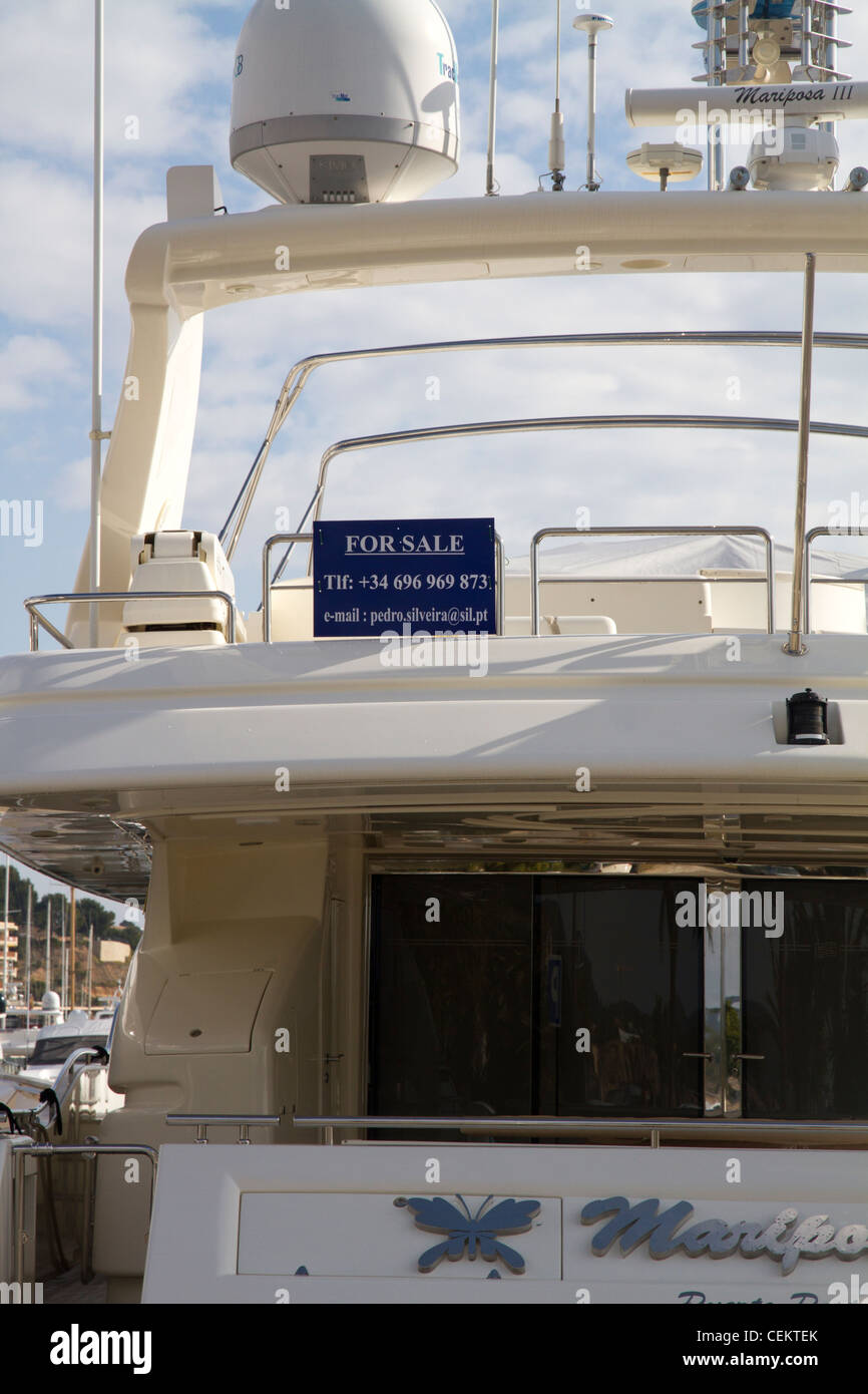back of luxury motor boat for sale Stock Photo - Alamy
