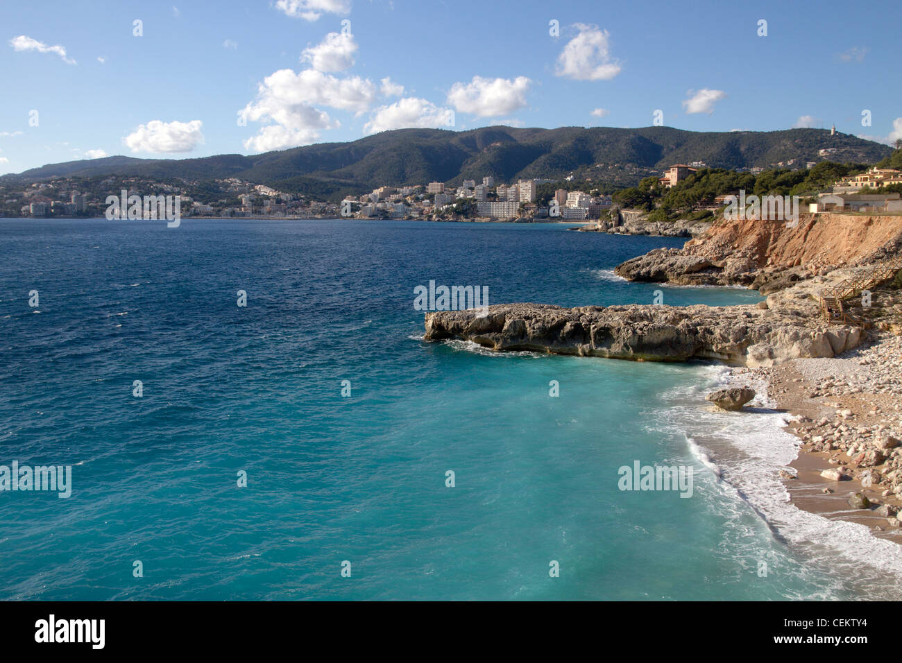 Mallorca Majorca cliffs sea seascape coastline view of Cala Mayor Stock ...