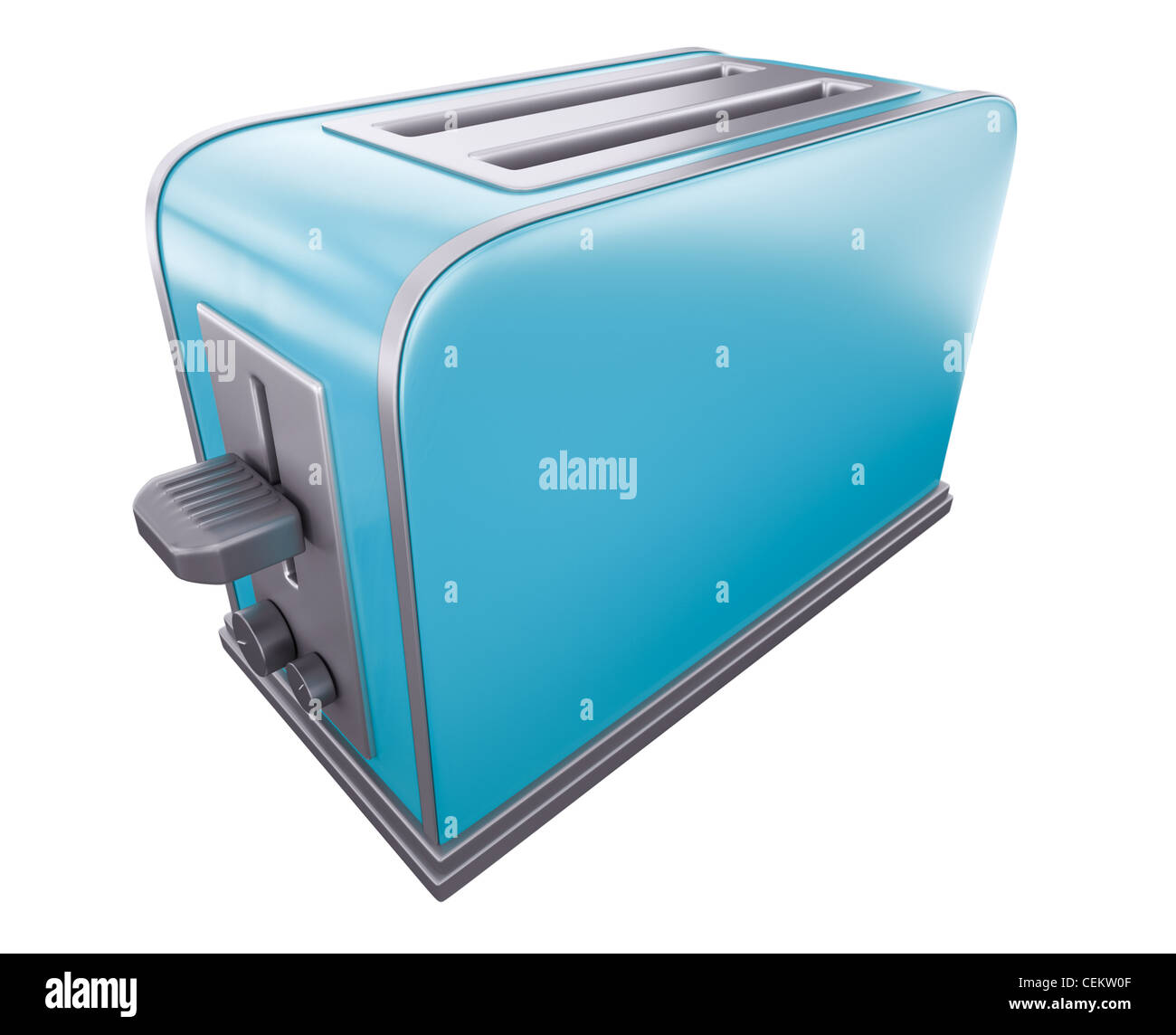 Blue toaster. 3D rendered image Stock Photo - Alamy