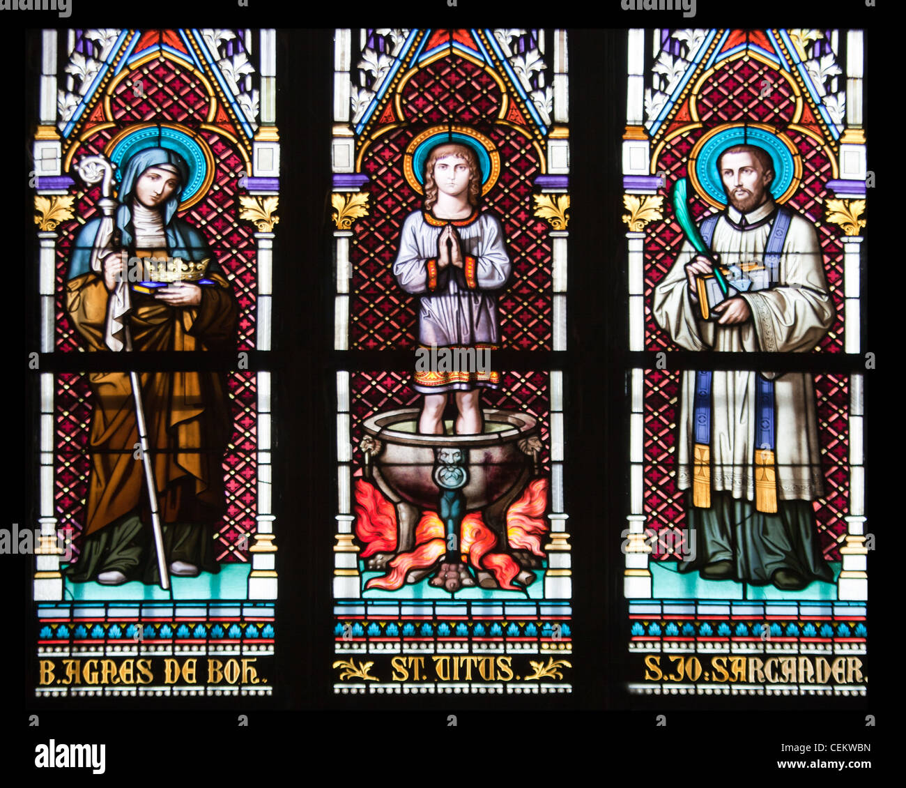 Prague, St. Vitus Cathedral, Stained Glass Window, St. Agnes of Bohemia ...