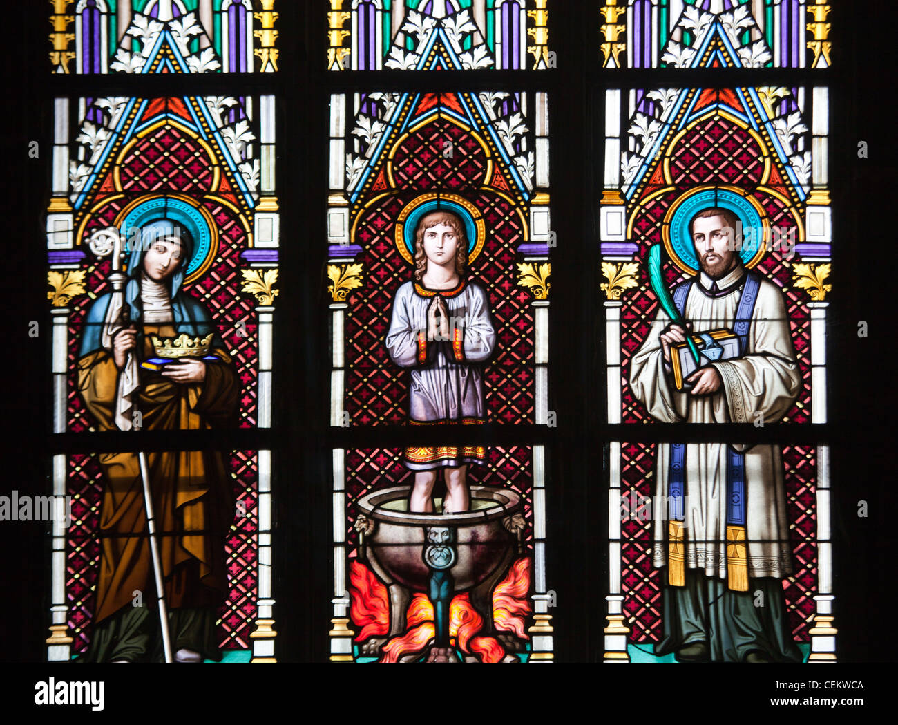 Prague, St. Vitus Cathedral, Stained Glass Window, St. Agnes of Bohemia ...