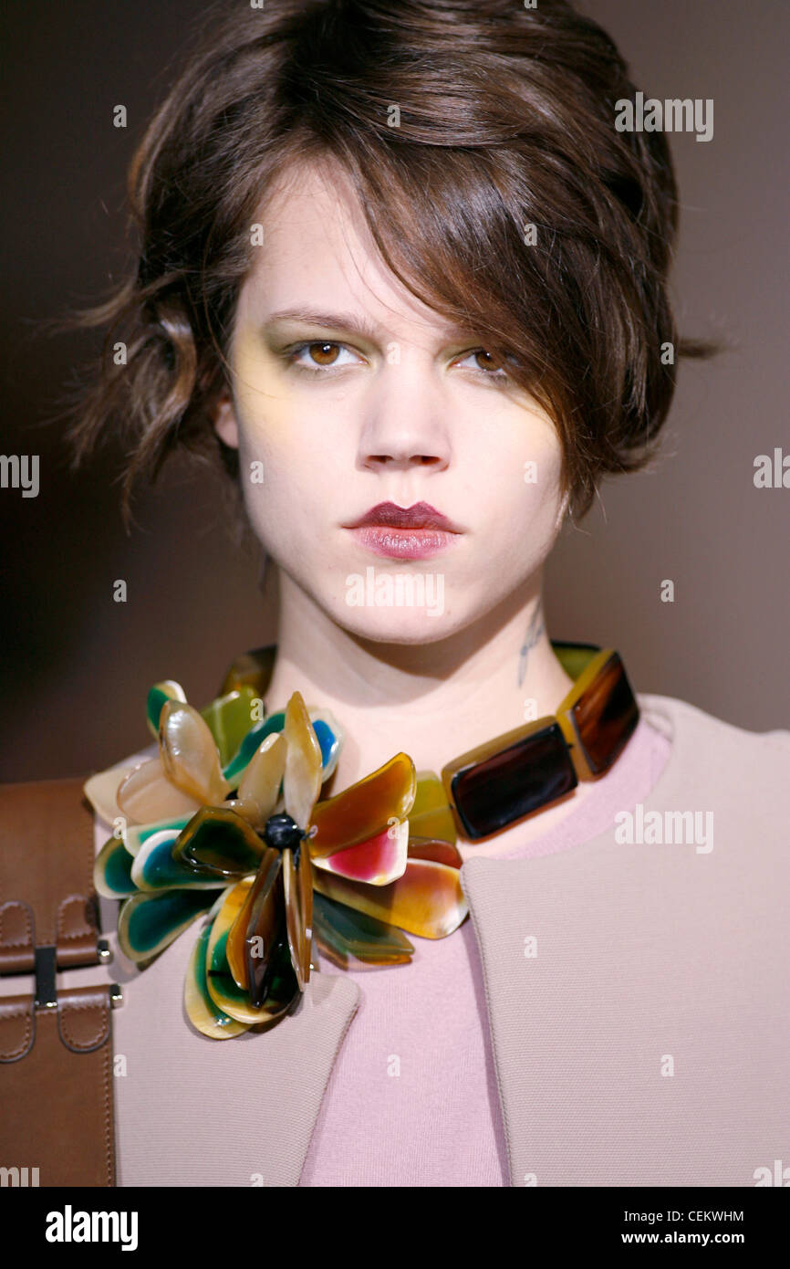 Marni Milan Ready to Wear Autumn Winter Model wearing necklace made ...