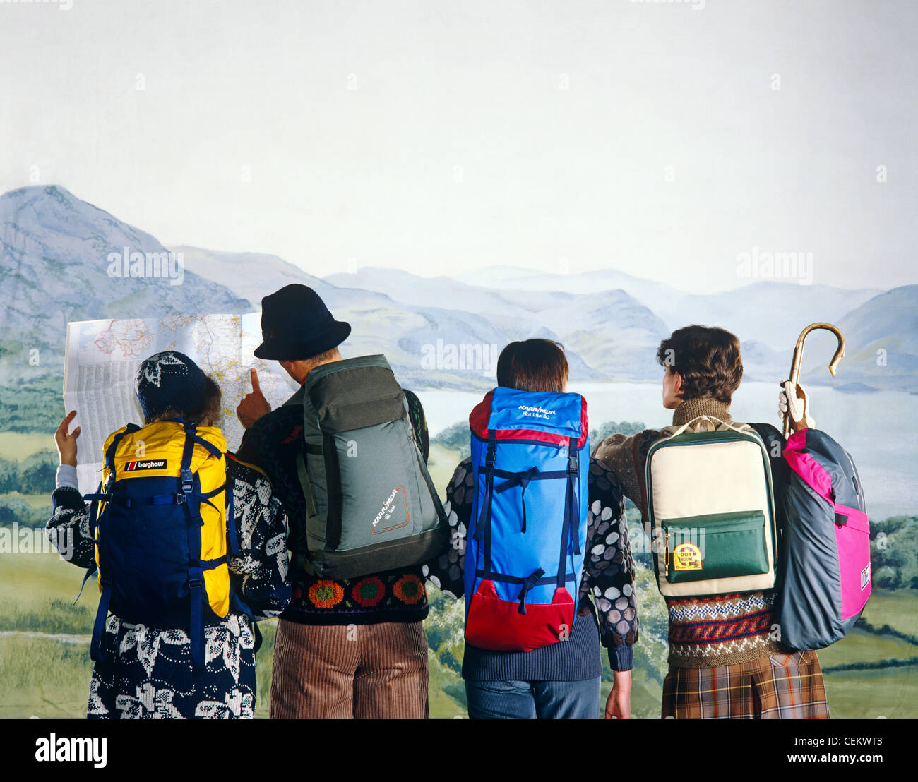 Back view group males hi-res stock photography and images - Alamy