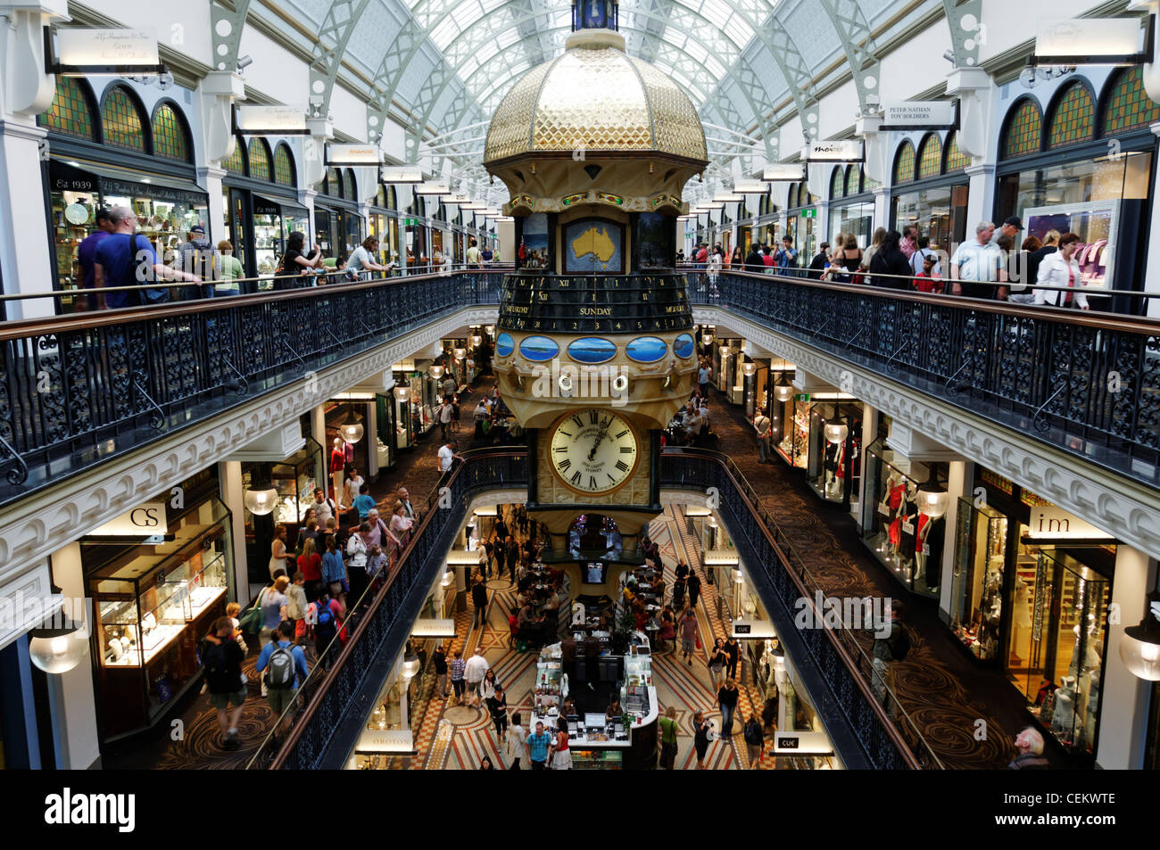 Inside the Queen Victoria Building shopping mall in Sydney Australia ...