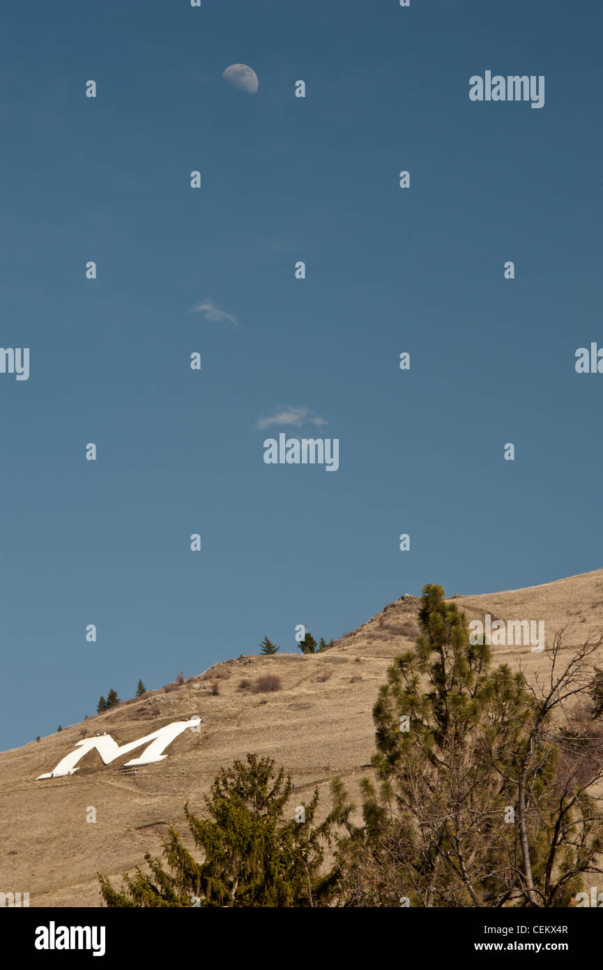 Walking trail behind the University of Montana in Missoula leads to the ...