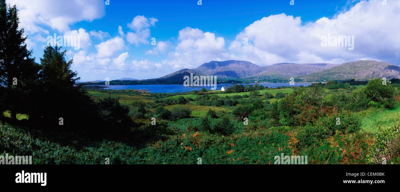 Co Cork, Hungry Hill, Adrigole Harbour & Village, Ireland Stock Photo ...
