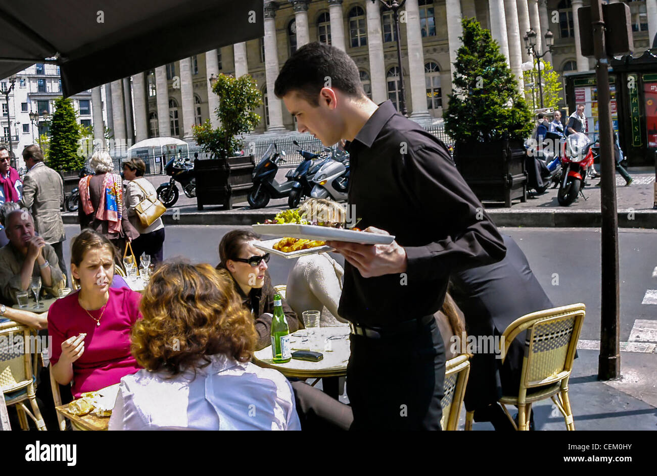 PARIS, Cafe, France - Trendy Restaurant near Bourse. French Waiter ...