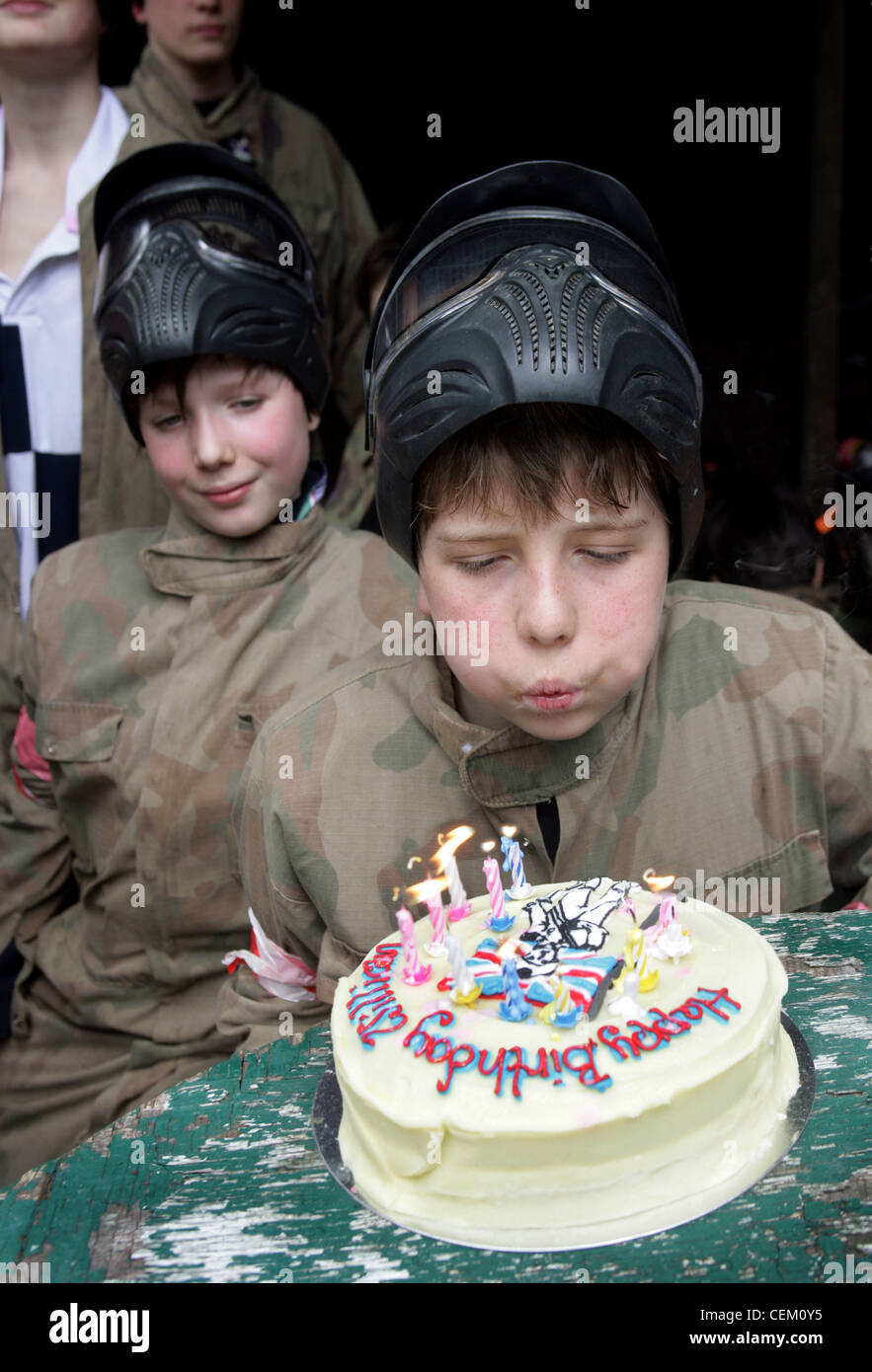 Paintballing childrens birthday partyWilliam and Johnny Aslet and their ...