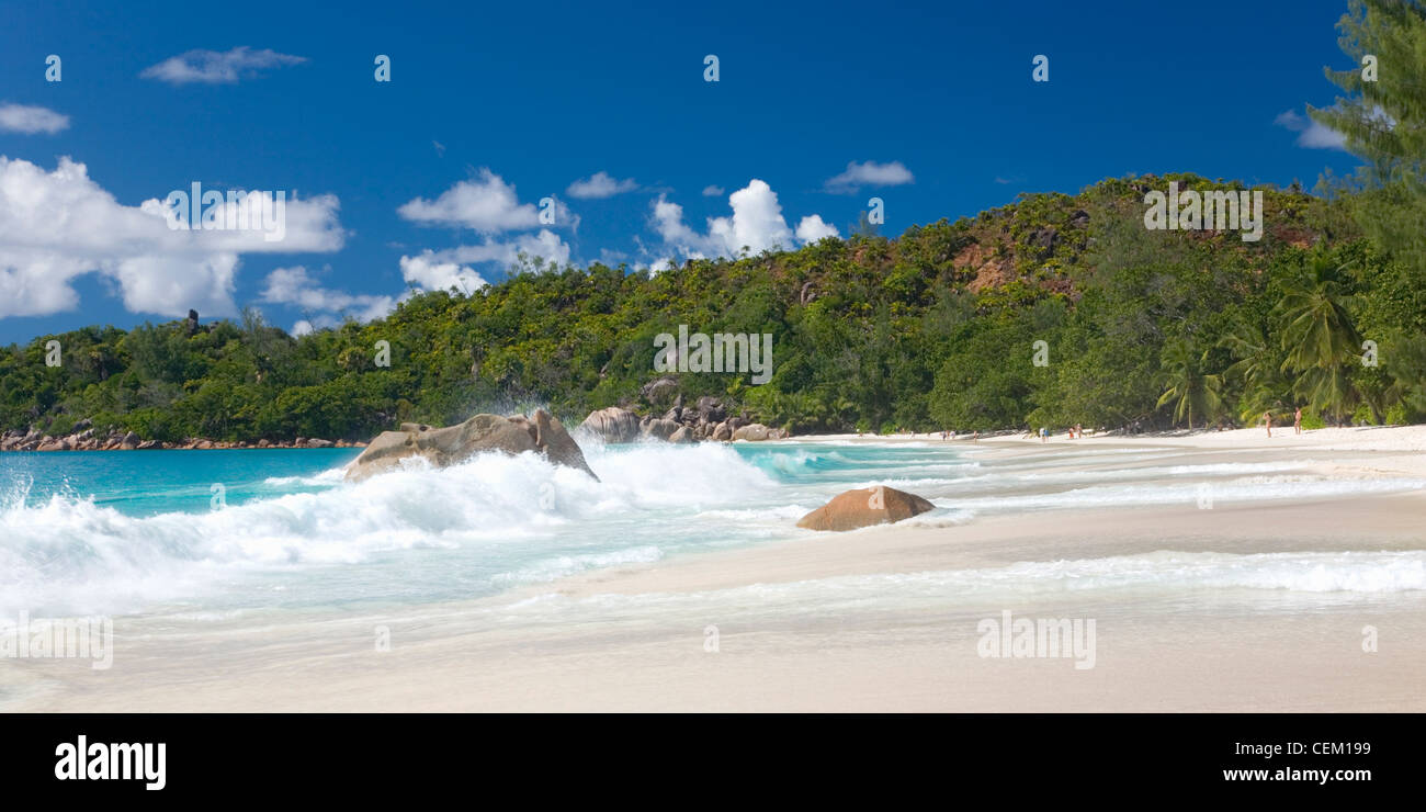 Anse Lazio, Praslin, Seychelles. View along the beach Stock Photo - Alamy