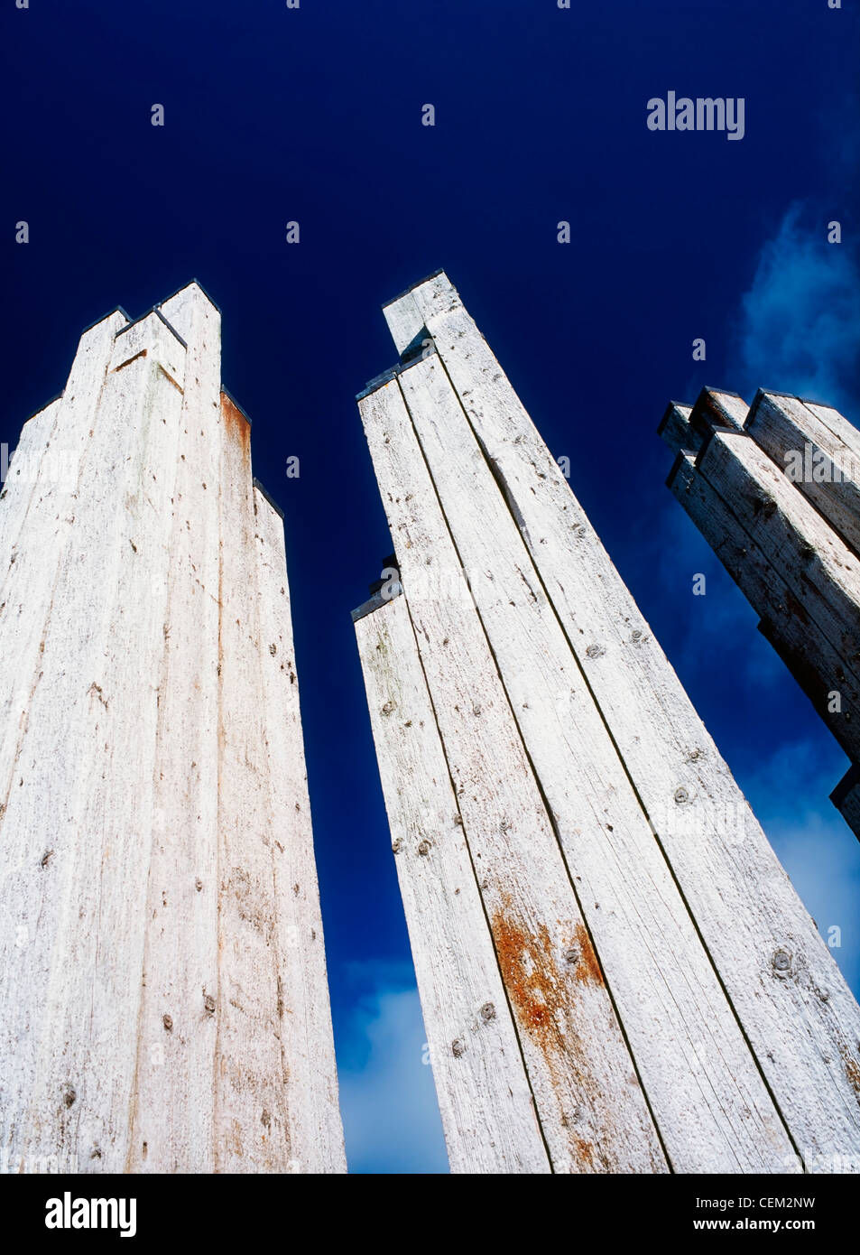 Sculpture From Timber Piles, Derry Quay, Derry City, Ireland Stock ...