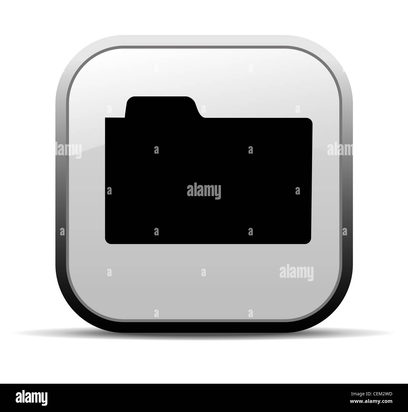 Folder, button Icon Stock Photo - Alamy