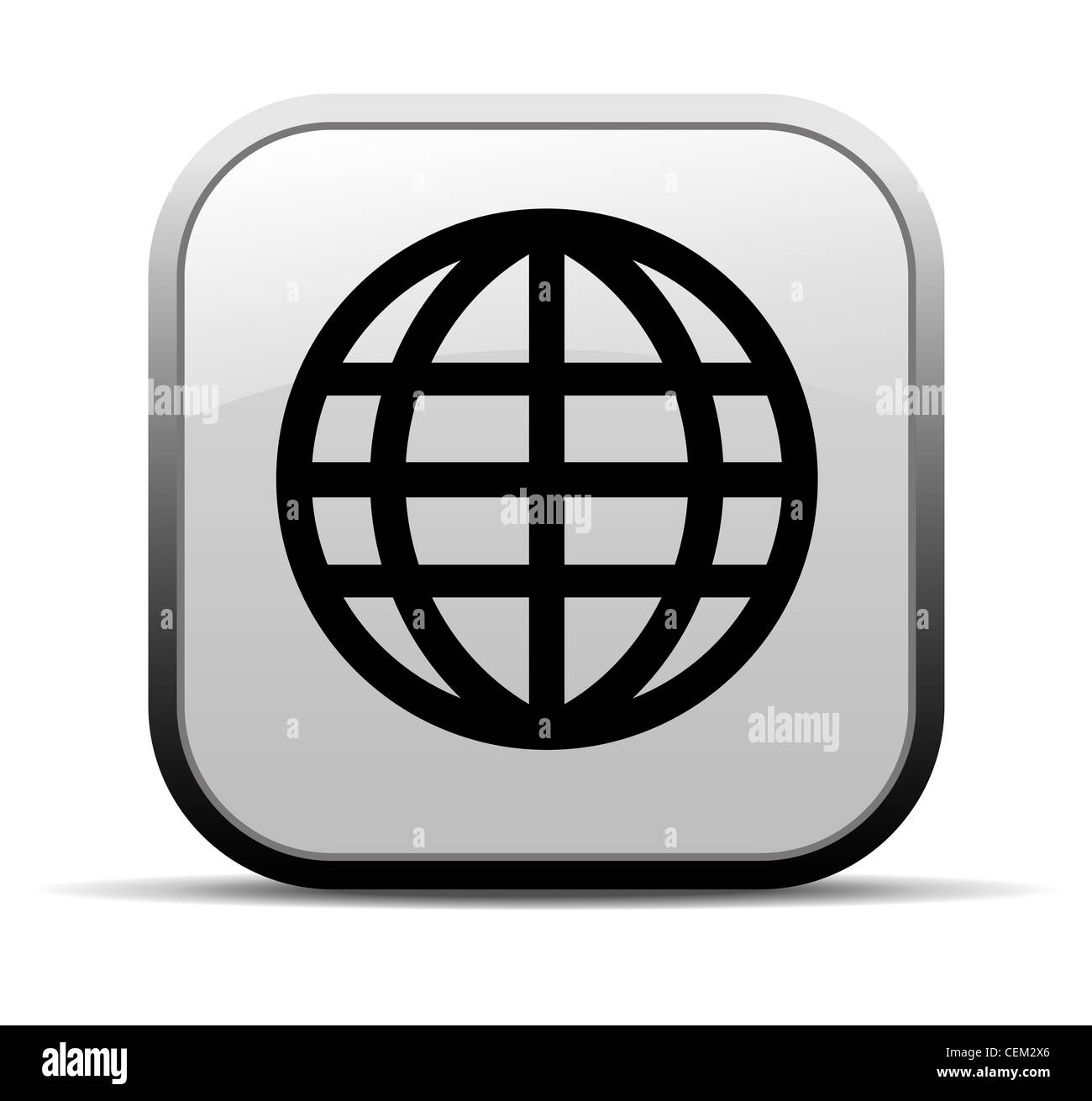Global Internet button Icon apps Stock Photo - Alamy