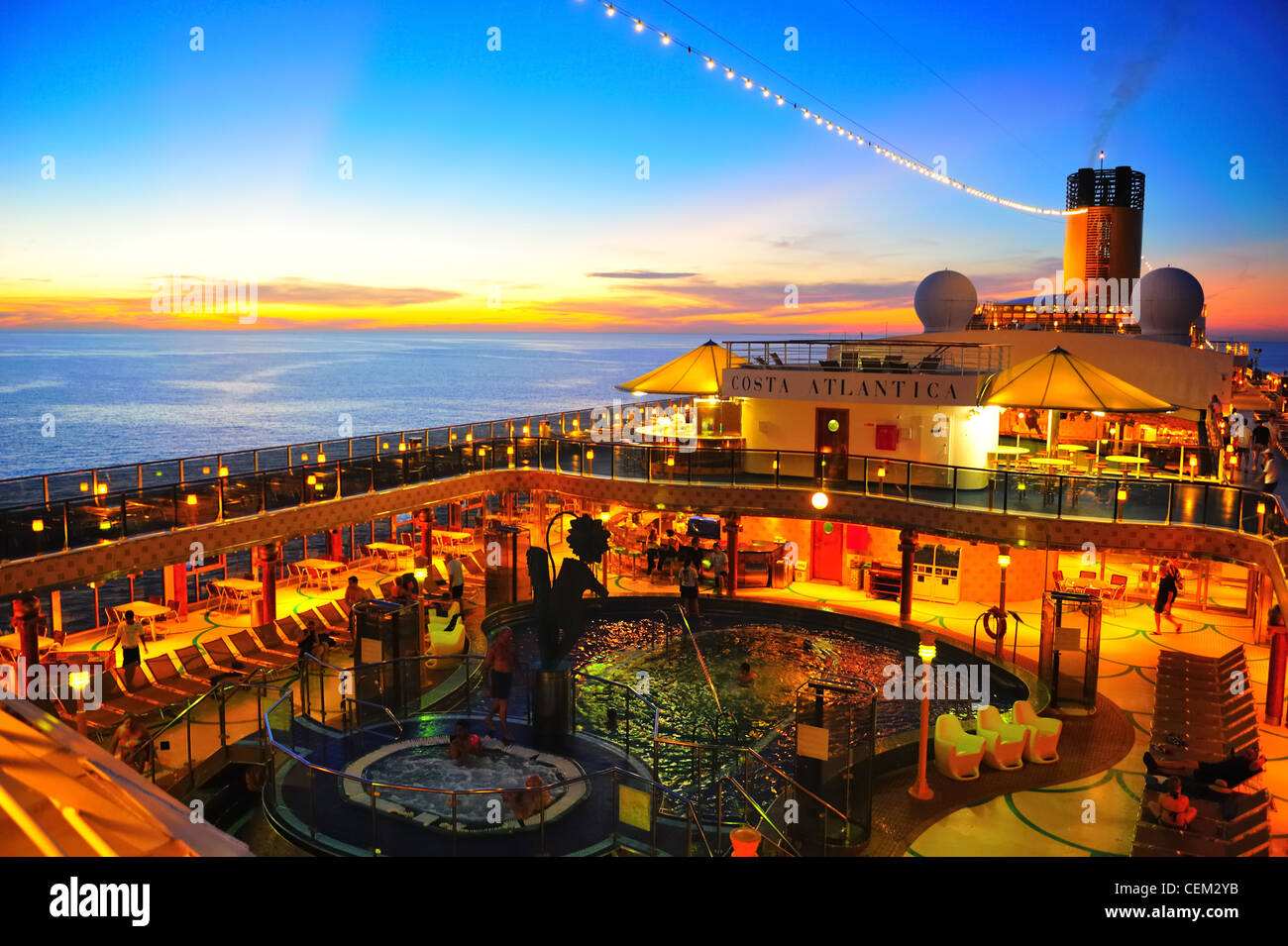 Costa Atlantica Cruise Ship sailing in the Caribbean Stock Photo - Alamy