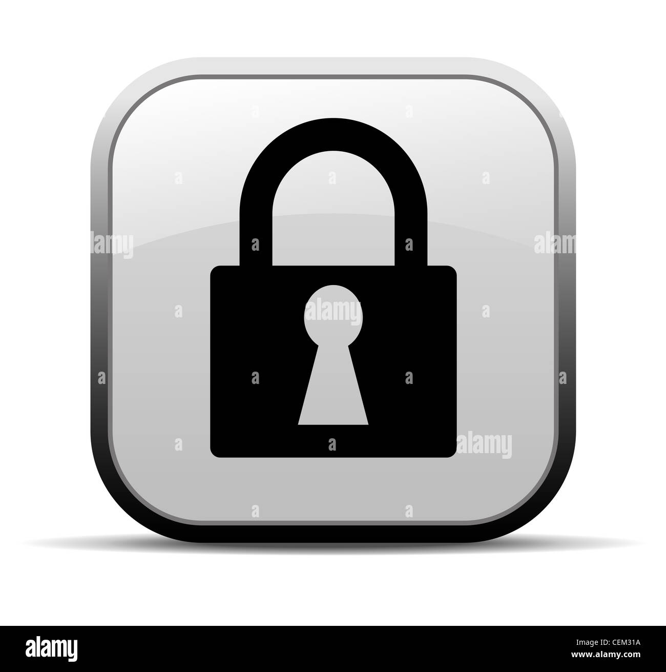 Secure lock Internet button Icon Stock Photo - Alamy