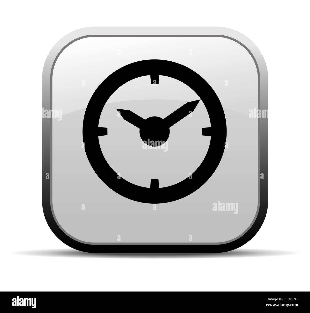 Time clock Internet button Icon Stock Photo - Alamy