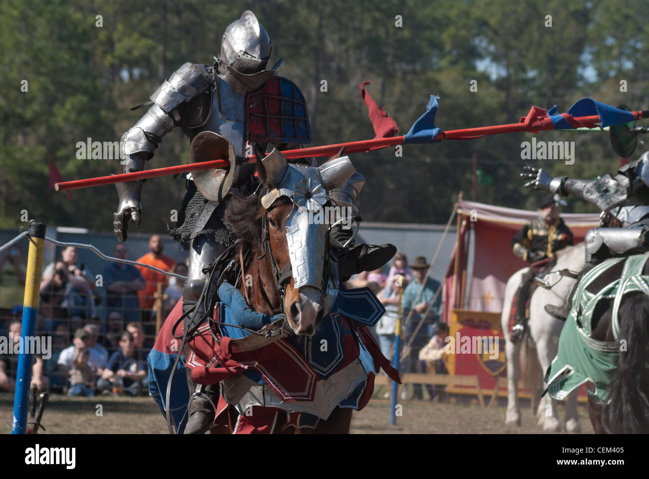The annual Hoggetowne Medieval Faire in Gainesville Florida, knights in ...