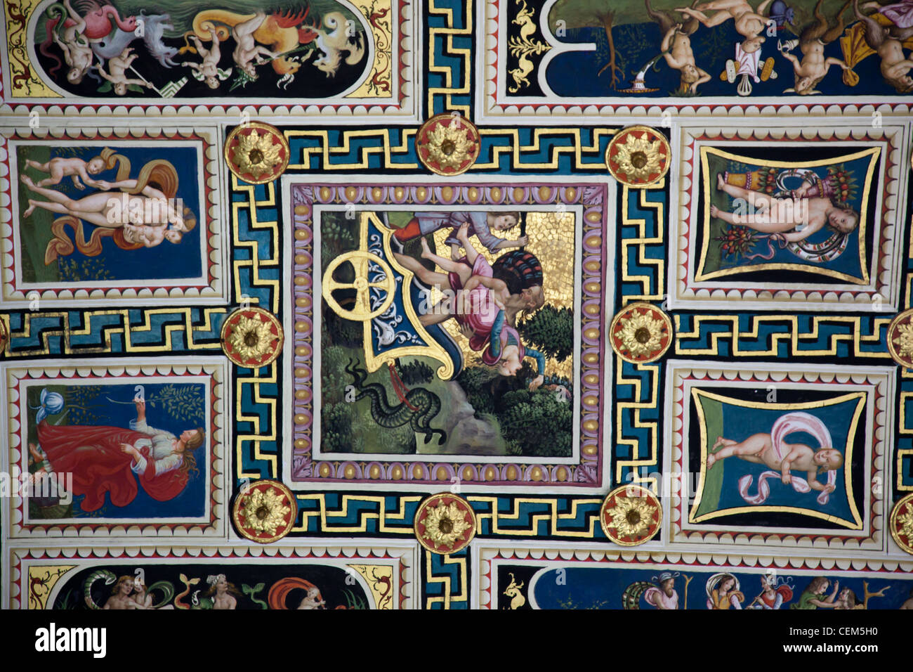 Italy, Siena, Siena Cathedral, The Piccolomini Library, Fresco Ceiling ...