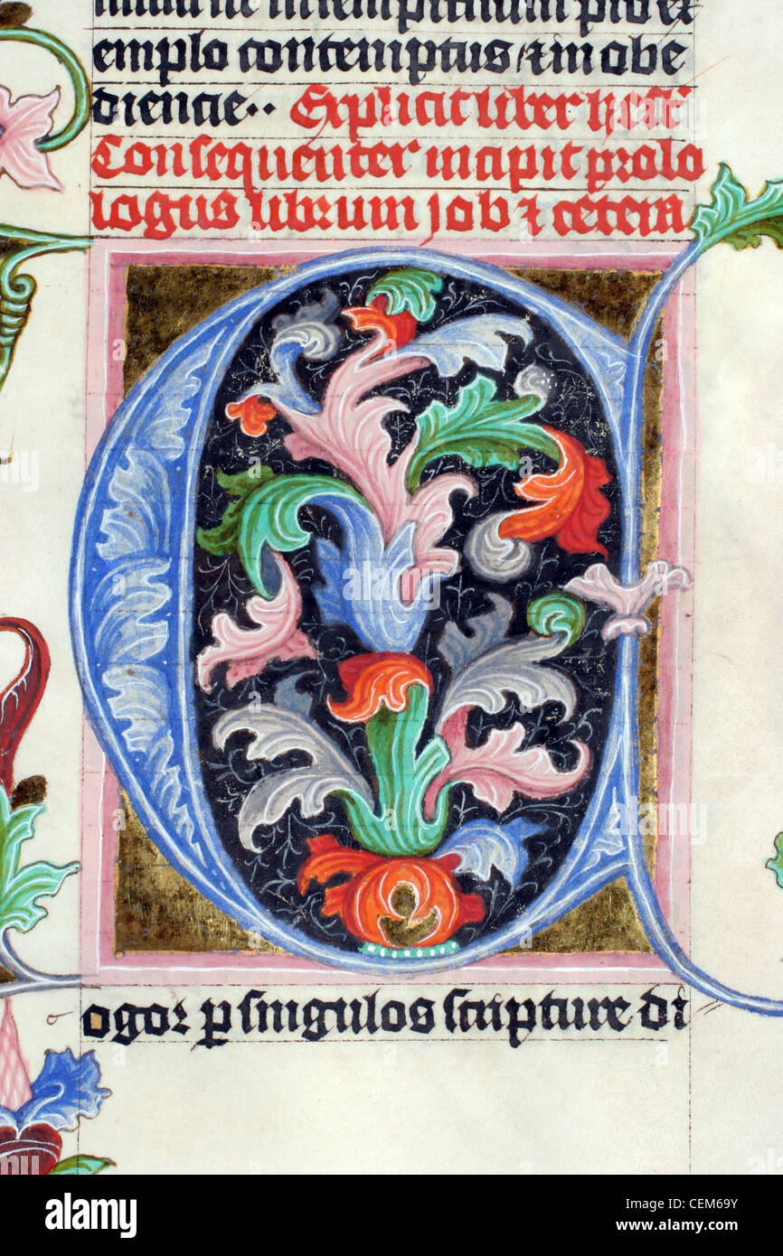 Illustration in an old bible book Stock Photo - Alamy