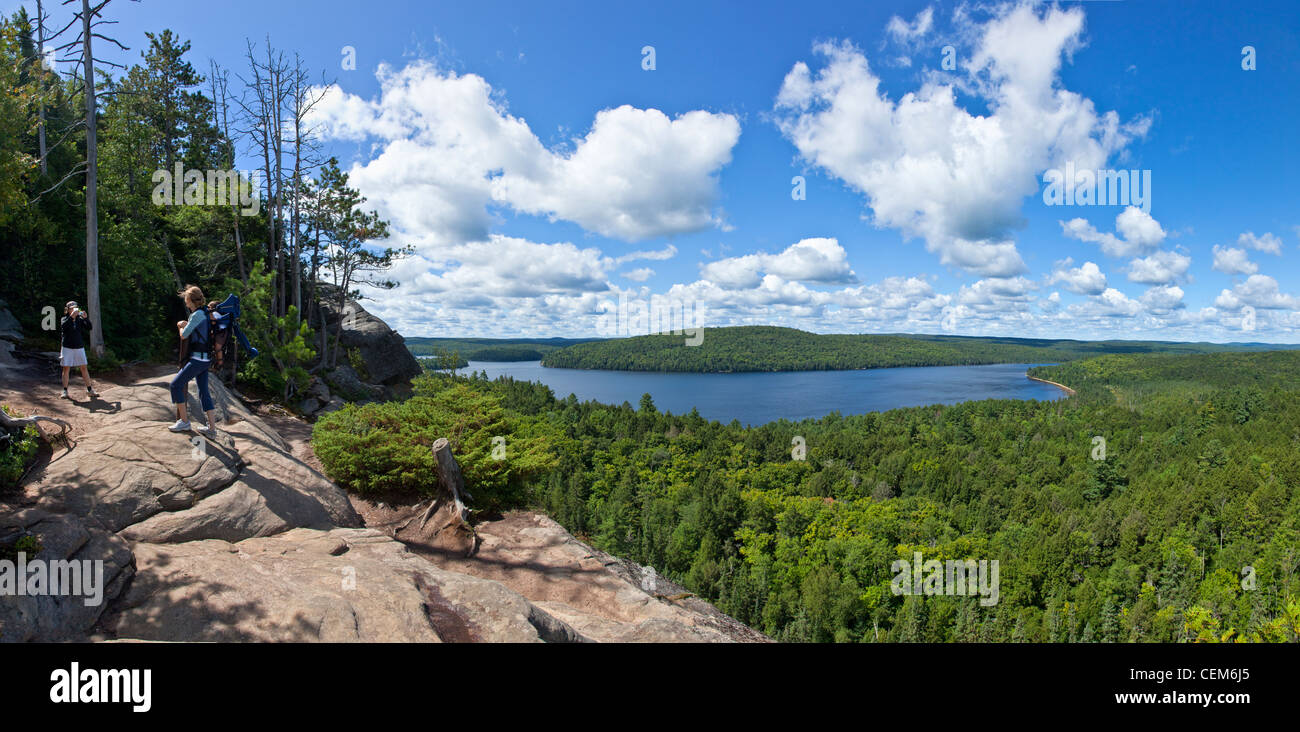 View of Rock Lake from cliff Stock Photo - Alamy