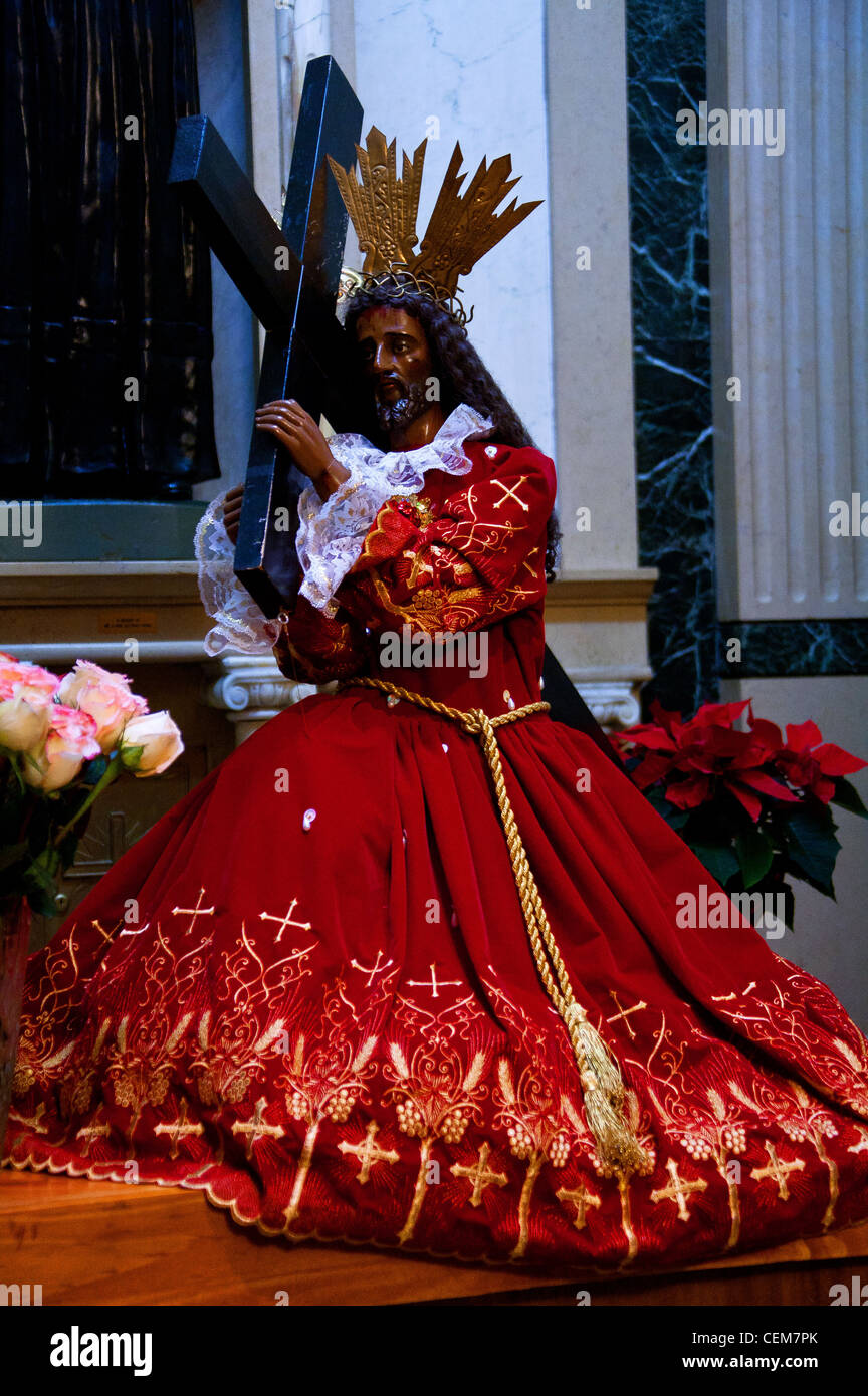 A statue of the Black Nazarene sits in Our Lady of Pompeii Catholic ...