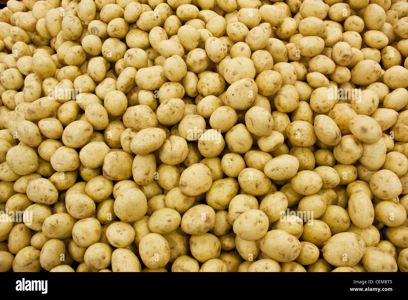 Yellow potatoes raw background Stock Photo - Alamy