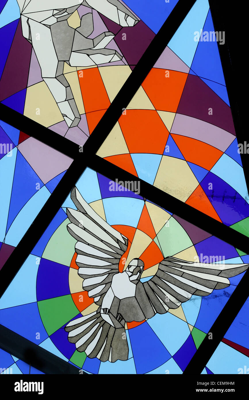 Holy Spirit Bird, stained glass Stock Photo - Alamy