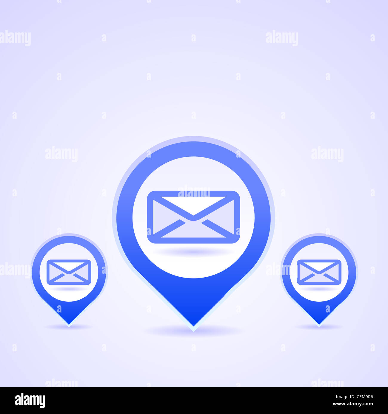 Blue Mail Symbols - Illustration of blue symbol of Envelope on bright ...