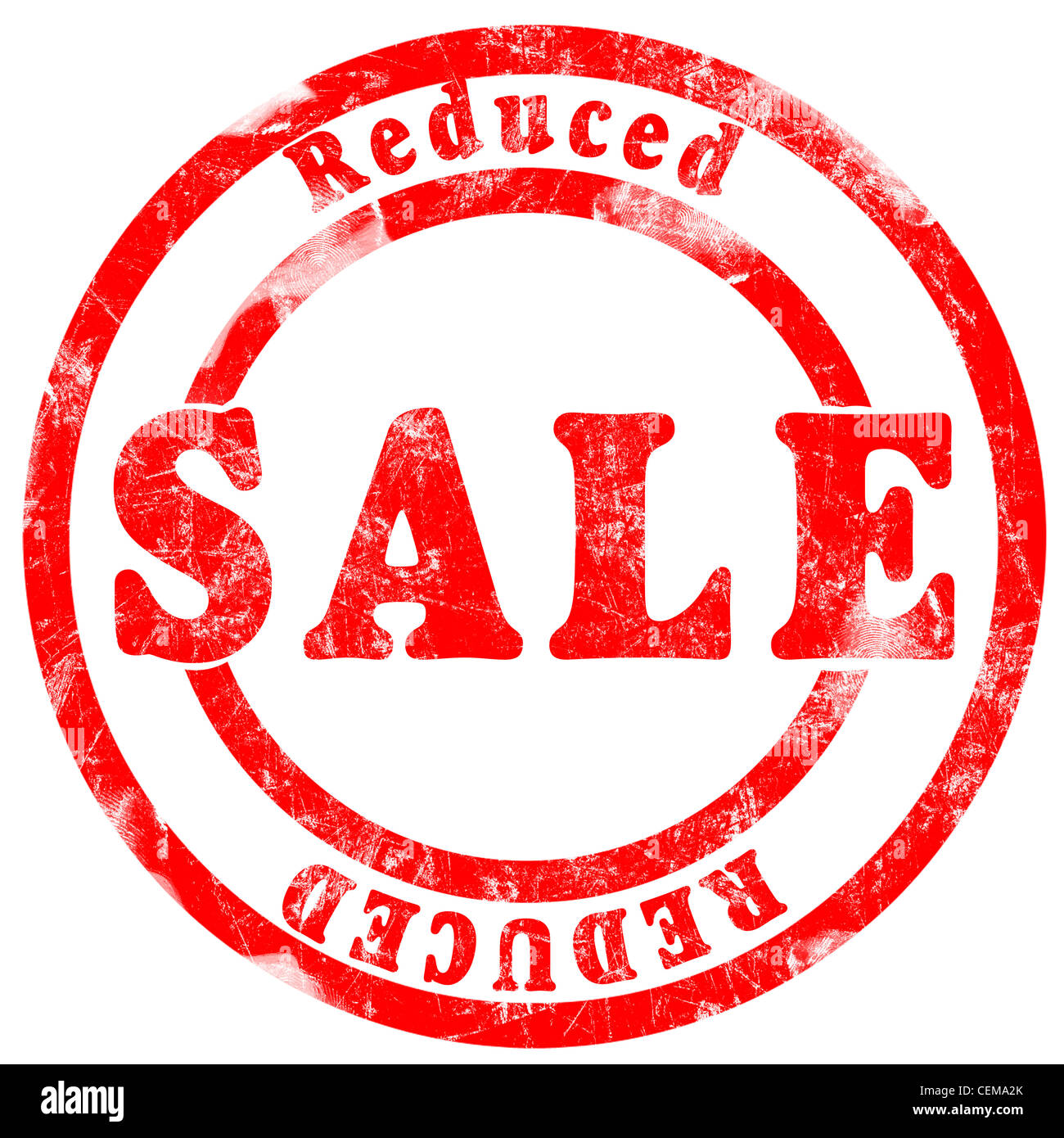 Sale reduced Stamp Stock Photo - Alamy