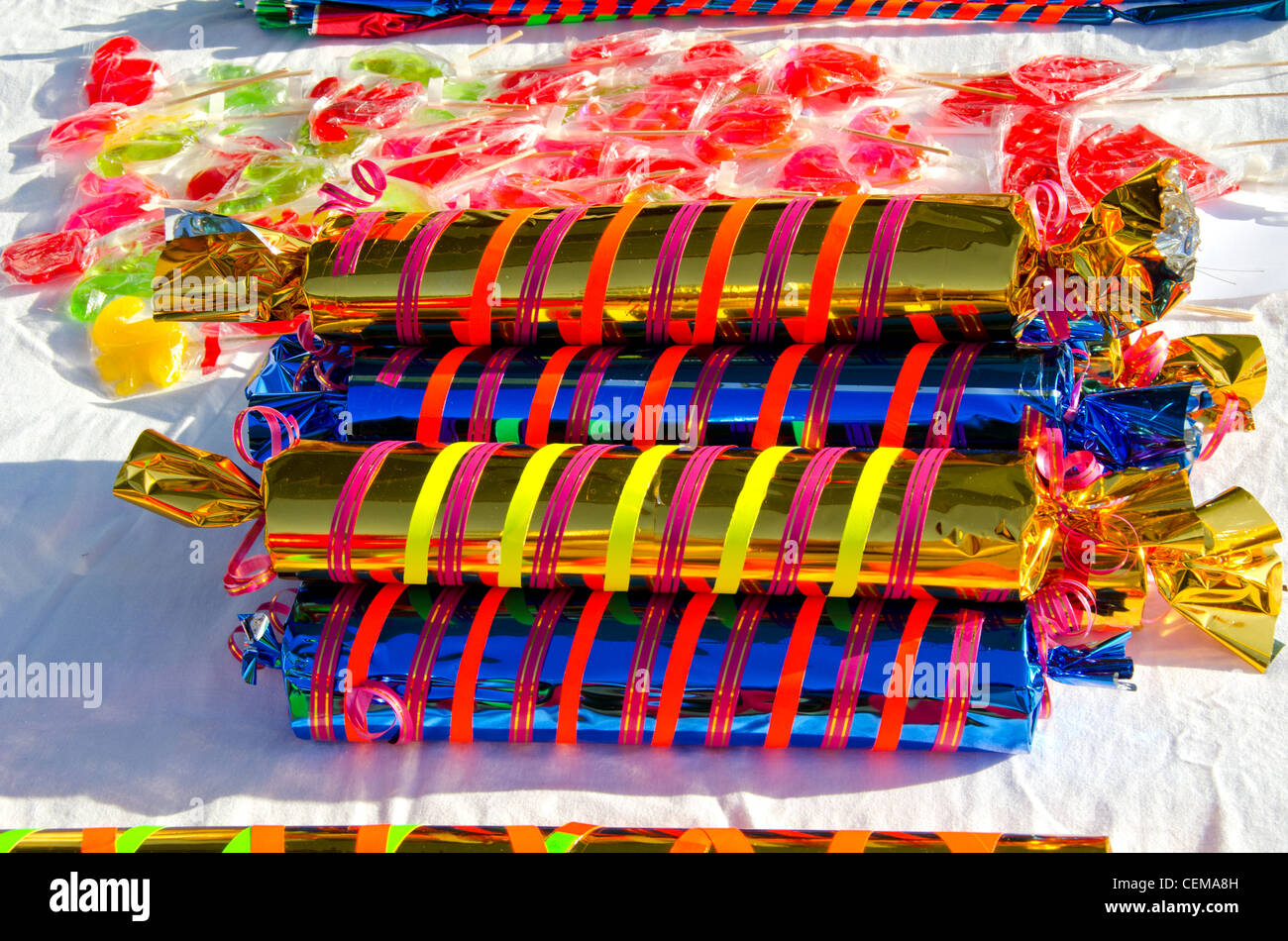 Closeup of colorful candy sold outdoor street fair trade Stock Photo ...
