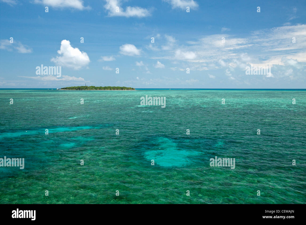 Aerial view of Green Island - a coral cay near Cairns. Great Barrier ...